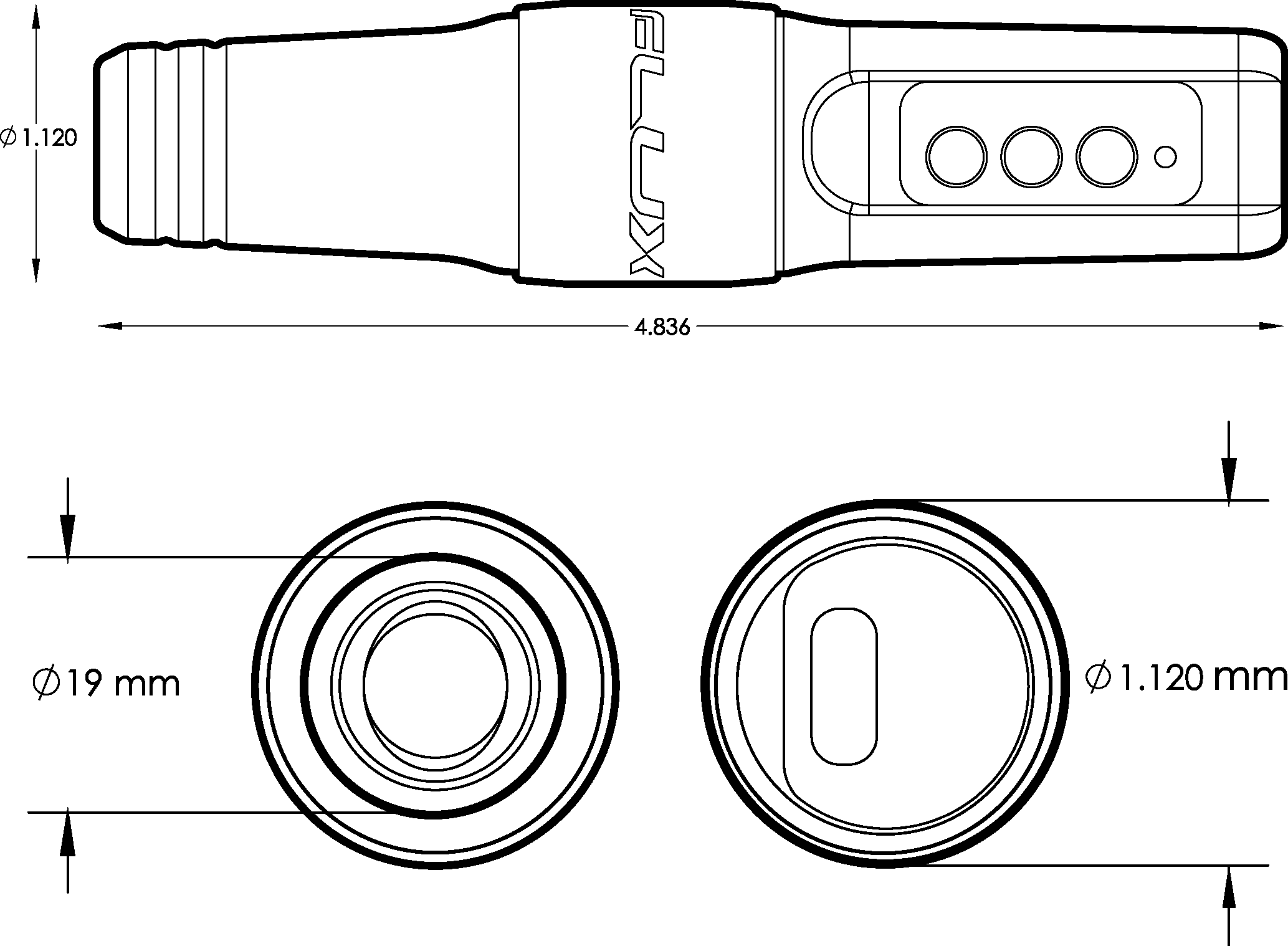 Flux Mini Champagne Gold Battery | Microbeau International