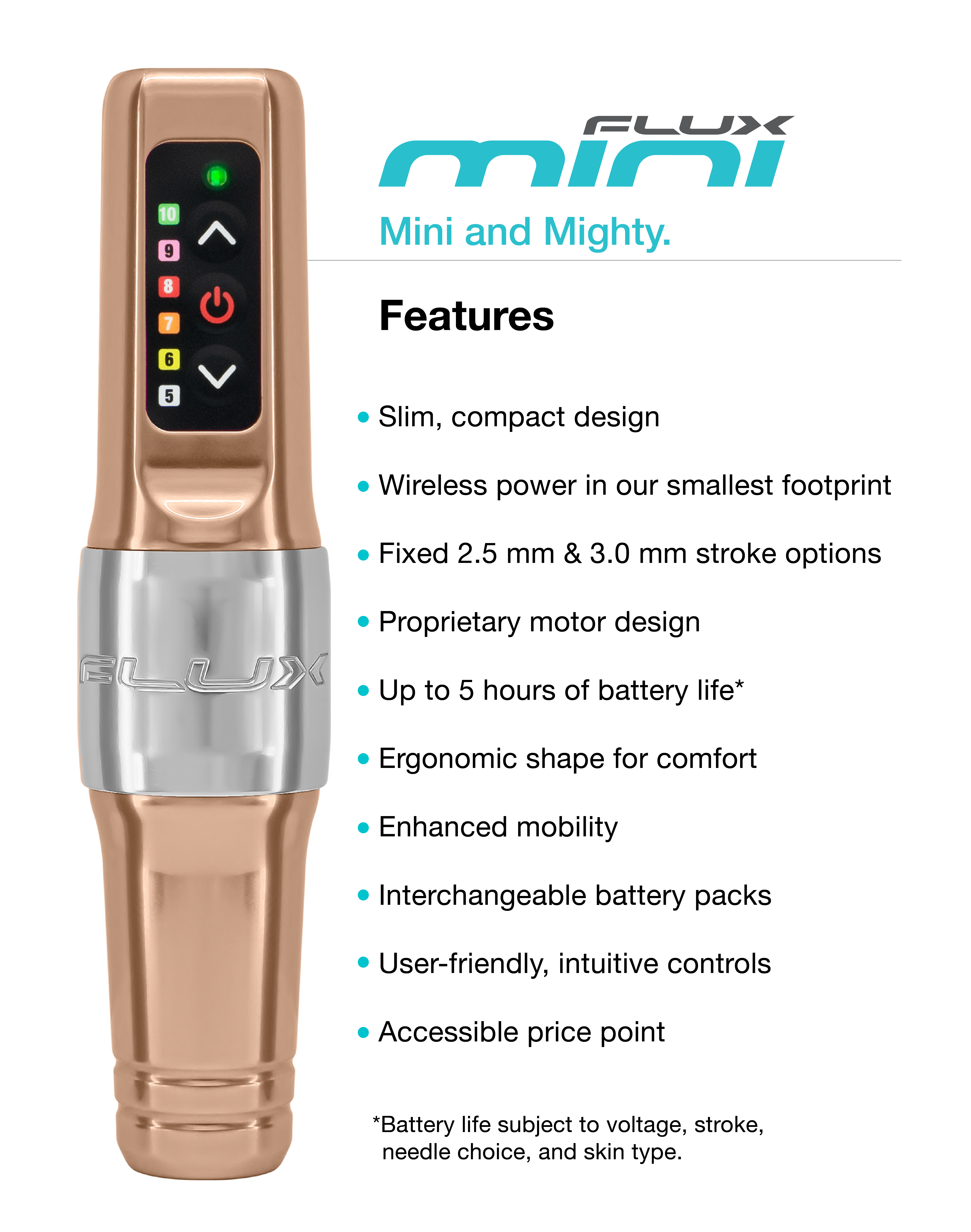 Flux Mini Bubblegum Battery | Microbeau International